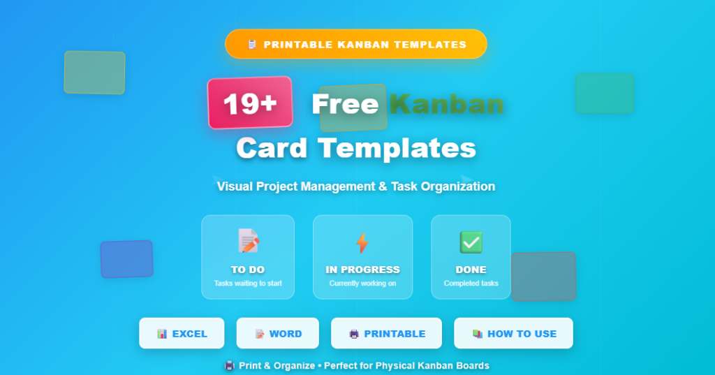 19+ Free Printable Kanban Card Templates and How to use them (Excel ...