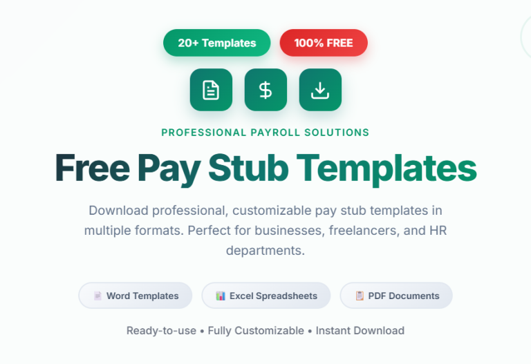 20+ Free Pay Stub Templates (Word, Excel and PDF) - Learn Management