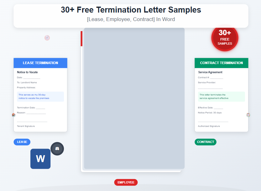 30+ Free Termination Letter Samples [Lease, Employee, Contract] In (Word) - Learn Management