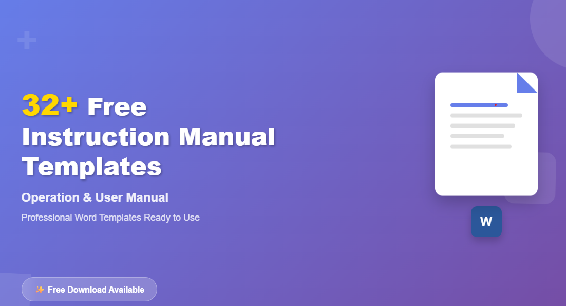 32+ Free Instruction Manual Templates Operation, User Manual (Word ...