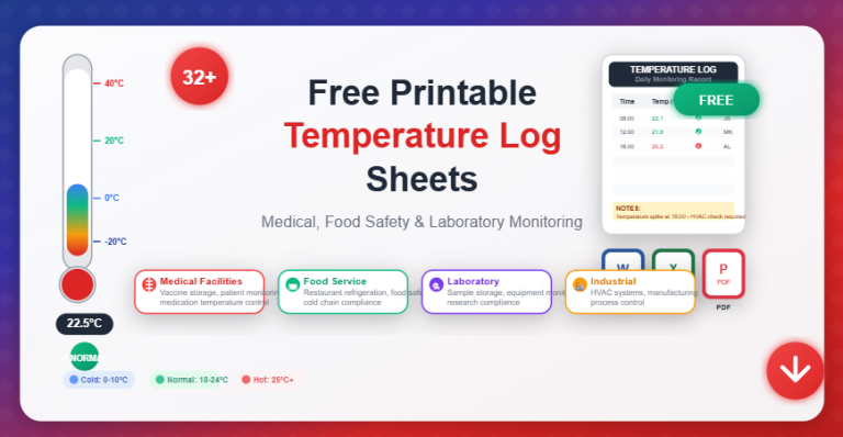 32+ Free Printable Temperature Log Sheets (Word, Excel, PDF) - Learn ...