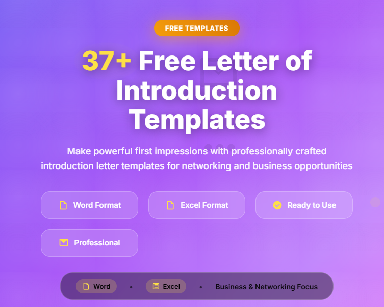 37+ Free Letter of Introduction Templates in (Word,Excel) - Learn ...