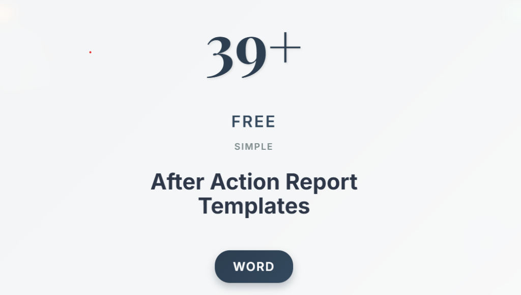 39+ Free Simple After Action Report Templates (Word) - Learn Management