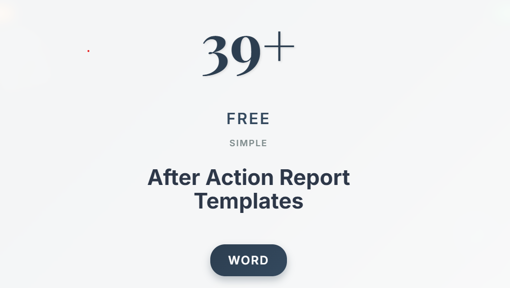 39+ Free Simple After Action Report Templates (Word) - Learn Management