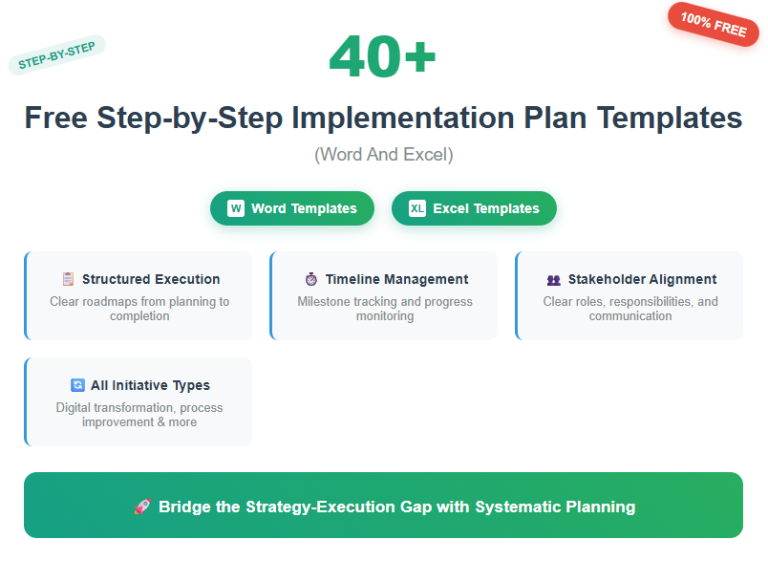 40+ Free Step-by-Step Implementation Plan Templates (Word and Excel ...