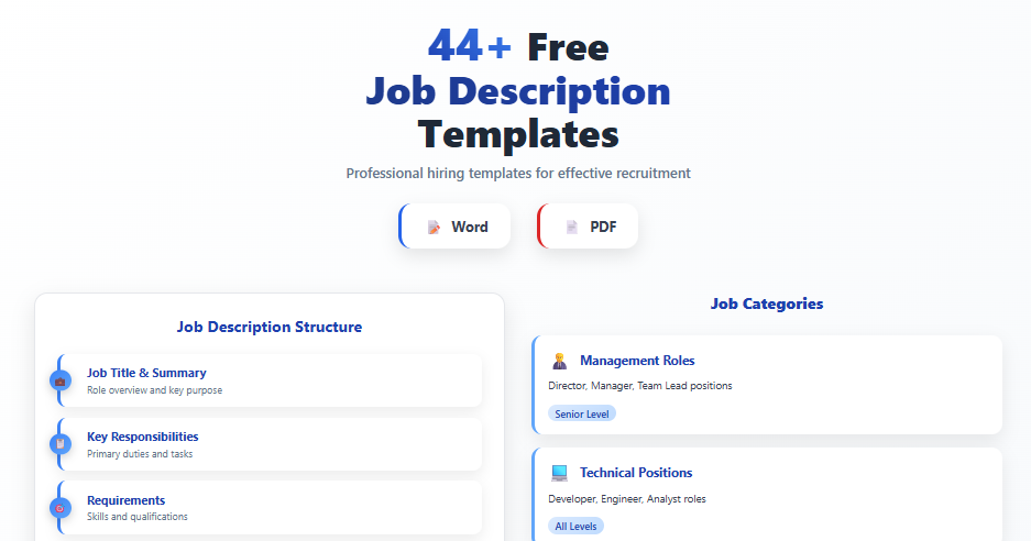 44+ Free Job Description Templates (Word,PDF) - Learn Management