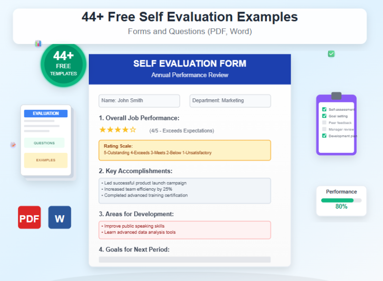 44+ Free Self Evaluation Examples, Forms and Questions (PDF,Word ...