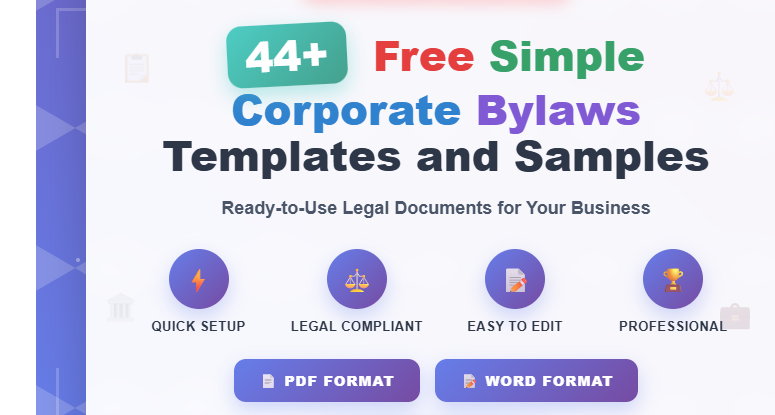 44+ Free Simple Corporate Bylaws Templates and Samples (PDF,Word ...