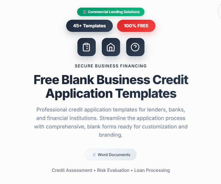 45+ Free Blank Business Credit Application Templates (Word) - Learn ...