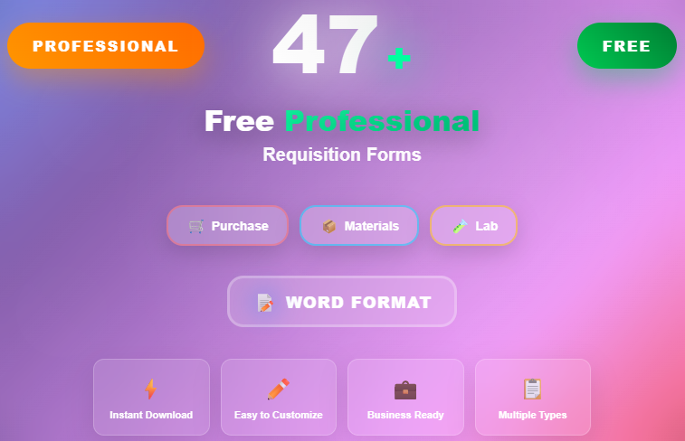47+ Free Professional Requisition Forms Purchase , Materials And Lab In ...