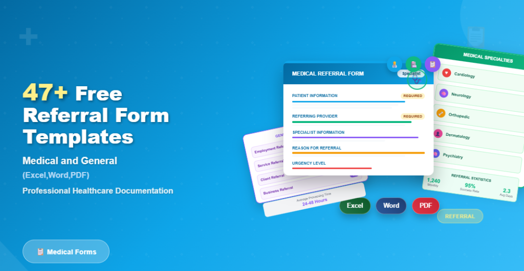 47+Free Referral Form Templates Medical and General (Excel,Word,PDF ...