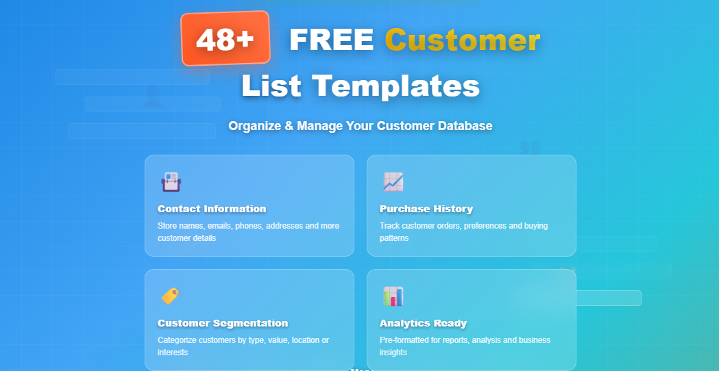 48+ FREE Customer List Templates (Excel,Word,PDF) - Learn Management