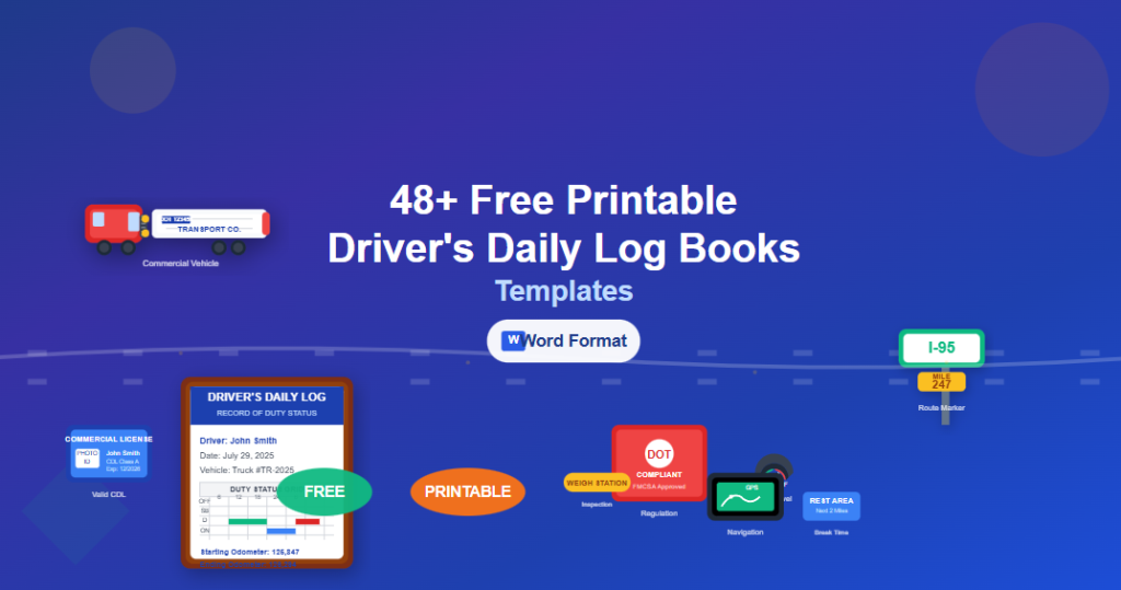 48+ Free Printable Driver’s Daily Log Books Templates in (Word) - Learn ...