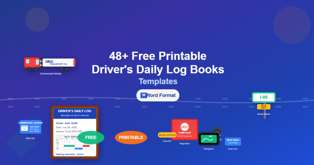48+ Free Printable Driver’s Daily Log Books Templates in (Word) - Learn ...
