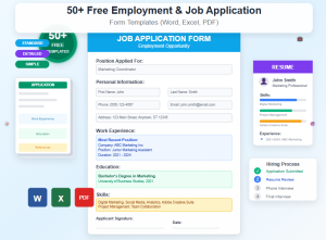 50+ Free Employment and Job Application Form Templates (Word,Excel,PDF ...