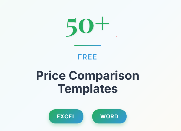 50+ Free Price Comparison Templates (Excel , Word) - Learn Management