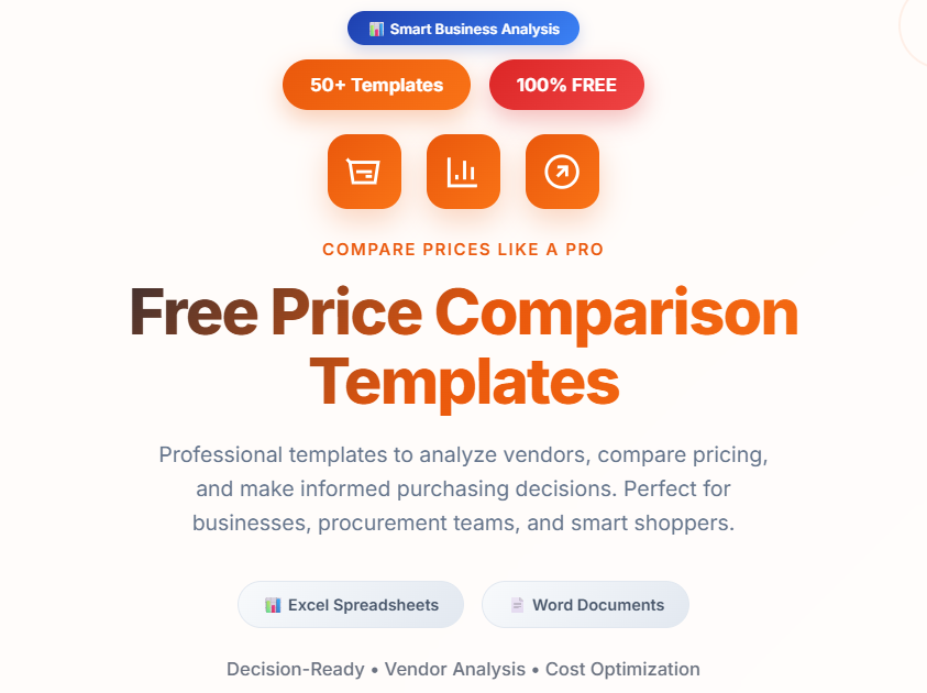 50+ Free Price Comparison Templates (Excel and Word) - Learn Management