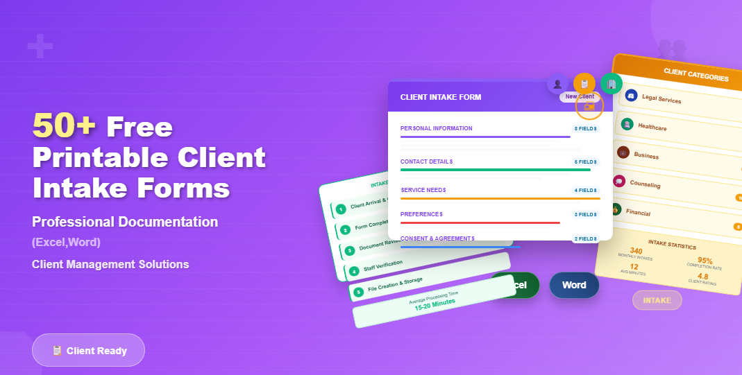 50+ Free Printable Client Intake Forms (Excel,Word) - Learn Management