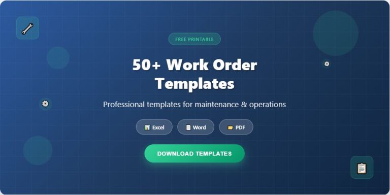 50+ Free Printable Work Order Templates (Excel, Word, PDF) - Learn ...