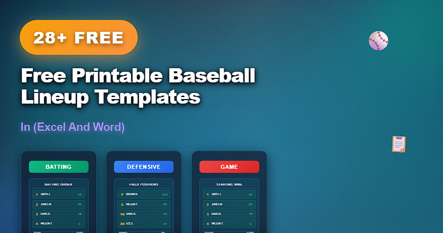 28+ Free Printable Baseball Lineup Templates In (Excel And Word ...
