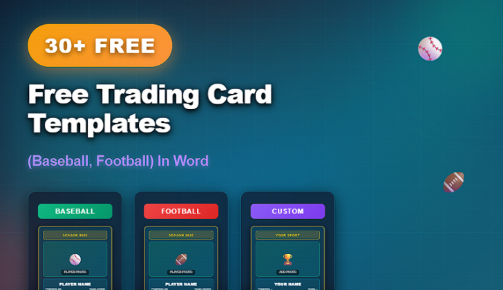 30+ Free Trading Card Templates (Baseball, Football) In Word - Learn ...