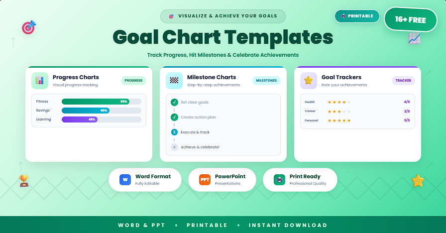 16+ Free Printable Goal Chart Templates In (Word And PPT) - Learn ...
