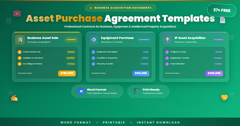 37+ Free Asset Purchase Agreement Templates And Forms In (Word) - Learn ...