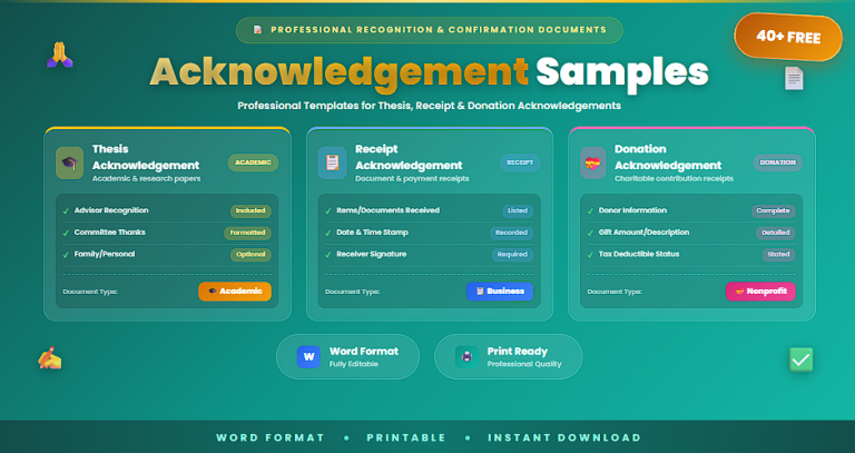 40+ Free Acknowledgement Samples And Examples In (Word) - Learn Management