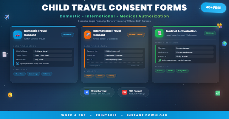 40+ Free Printable Child Travel Consent Forms In (Word And PDF) - Learn ...