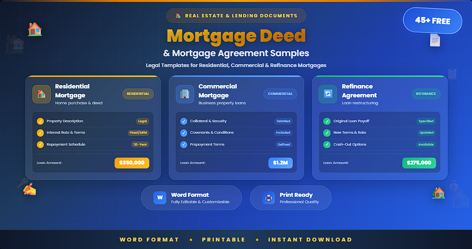 45+ Free Mortgage Deed And Mortgage Agreement Samples In (Word) - Learn ...