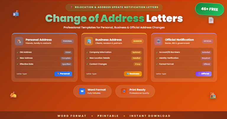 46+ Free Change Of Address Letters In (Word) - Learn Management