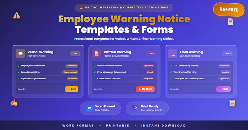 55+ Free Employee Warning Notice –Templates And Forms In (Word) - Learn ...