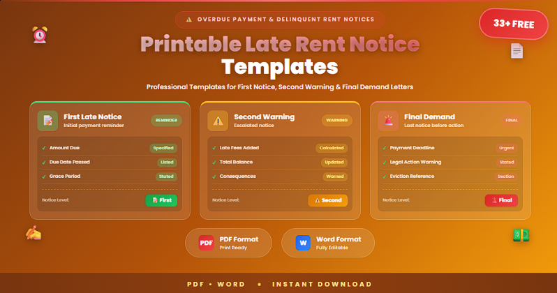 33+ Free Printable Late Rent Notice Templates In (PDF And Word) - Learn ...