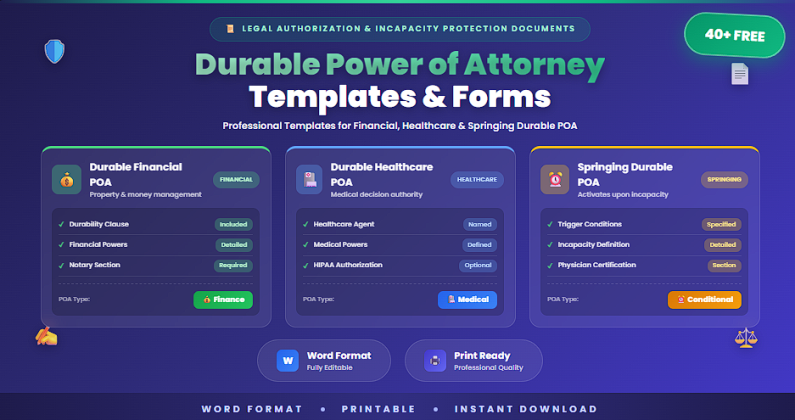 40+ Free Durable Power of Attorney Templates And Forms In (Word ...